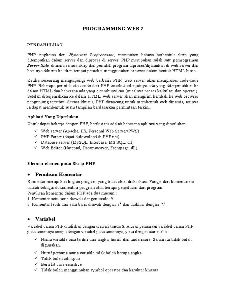 Catatan Programming Web 2 | PDF