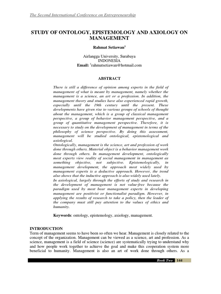 Rahmat Setiawan - Artikel31 - Study of Ontology | PDF | Reality | Paradigm