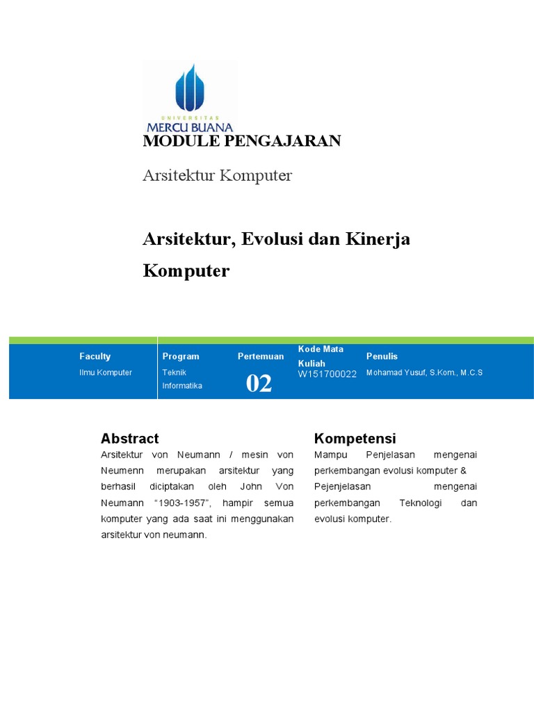 Modul 02 Evolusi Komputer | PDF