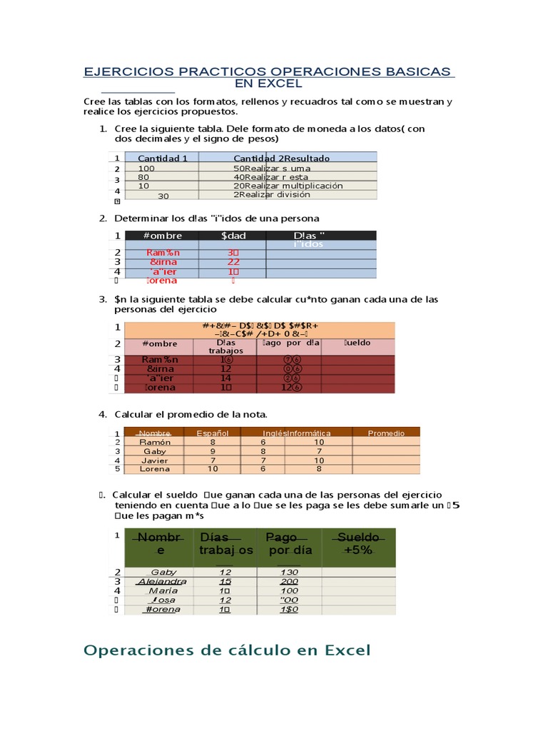 Operaciones Basicas En Excel Suma Resta Multiplicacion Crear Una