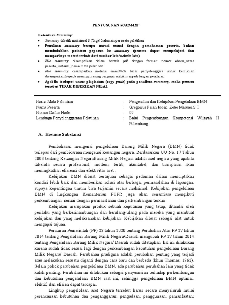 Kebijakan Pengelolaan BMN | PDF | Pengelolaan Keuangan & Uang