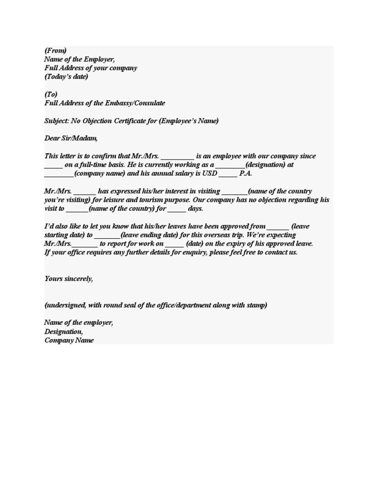 Leave Saction Letter Template | PDF