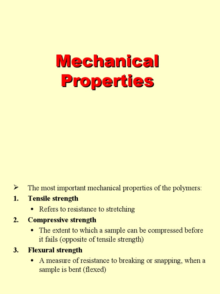 Key Mechanical Properties of Polymers | PDF | Strength Of Materials ...
