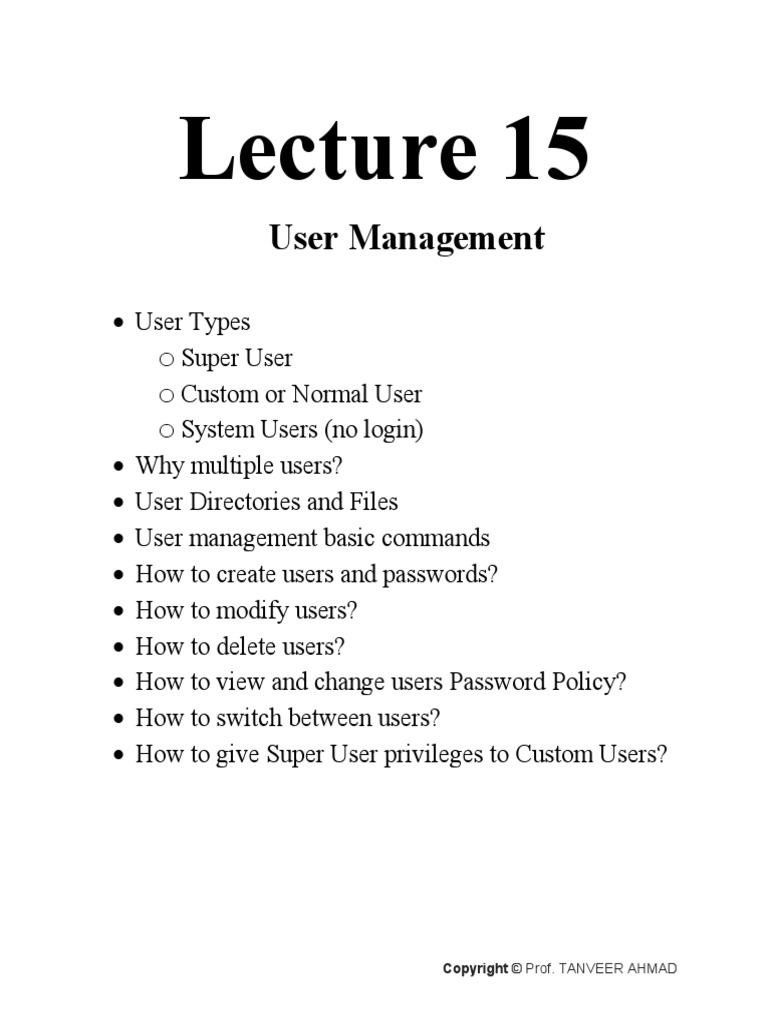 User Management in RedHat Linux | PDF | Superuser | User (Computing)