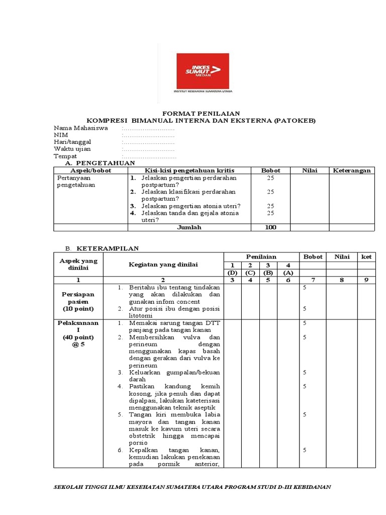 Format Penilaian Kbi & Kbe | PDF