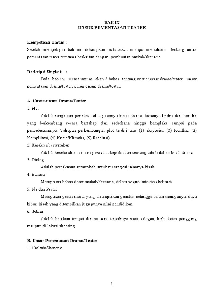 Unsur Pementasan Teater | PDF