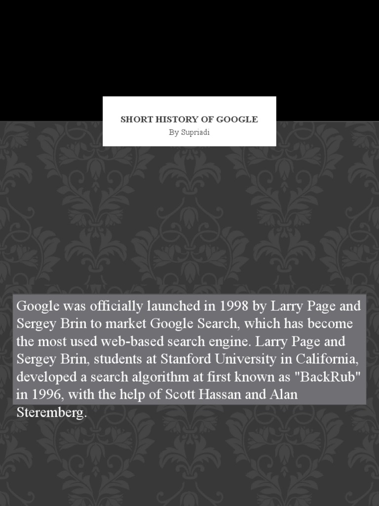 Short History of Google | PDF