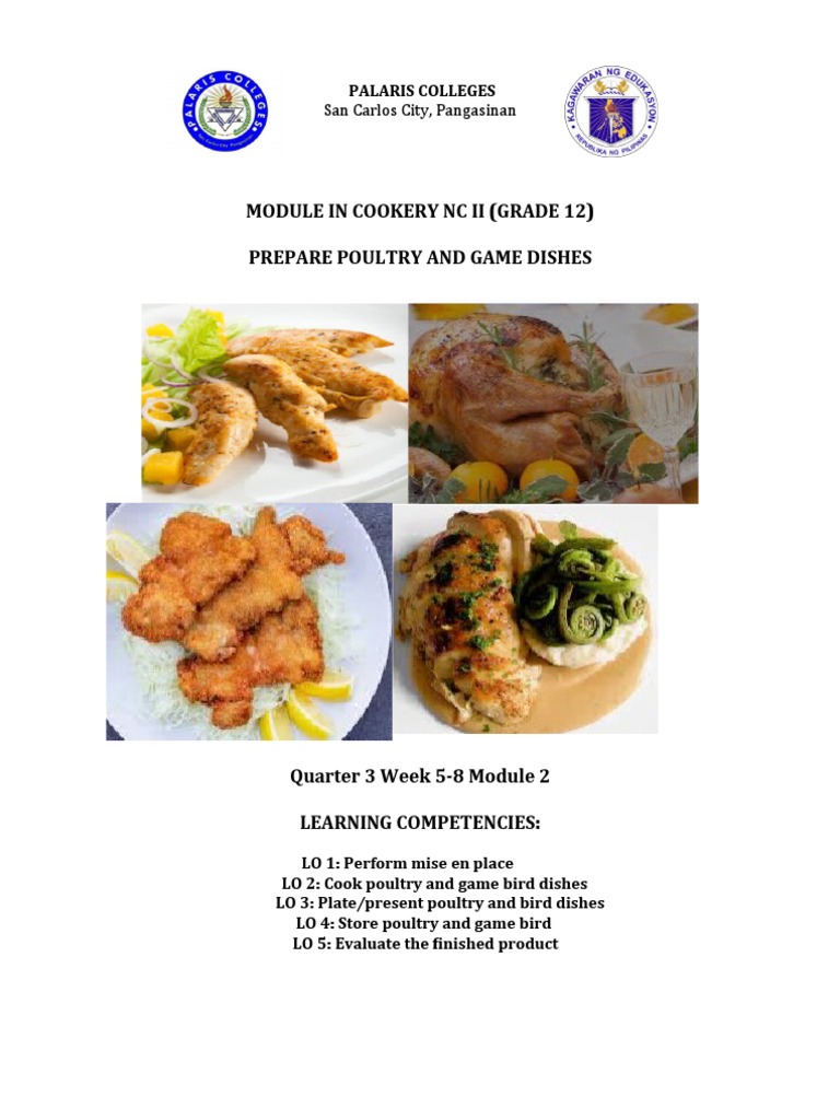 Cookery NC II Quarter 3 Week 5-8 | PDF | Poultry | Meat