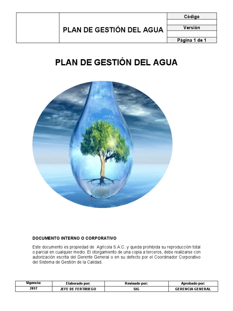 Plan De Gestión Del Agua Pdf Evapotranspiración Riego