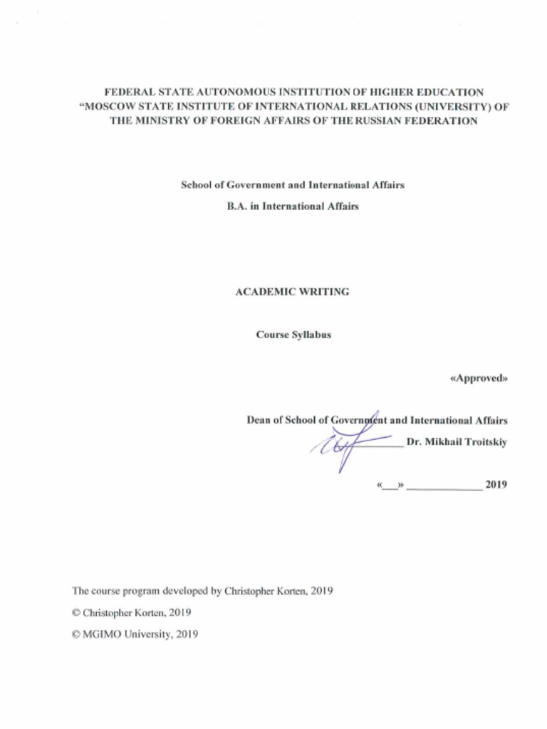 Academic-Writing Syllabus | PDF