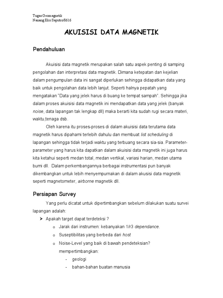 Akuisisi Data Magnetik | PDF