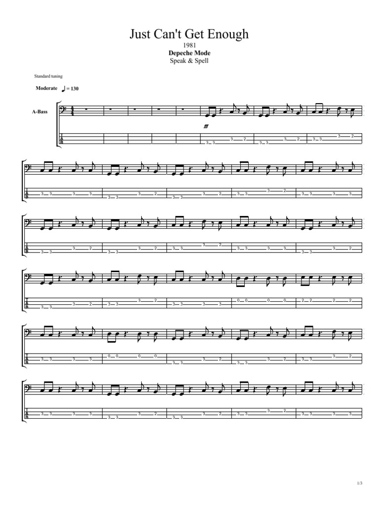 Depeche Mode Just Cant Get Enough Guitar Pro Pdf Rock Music