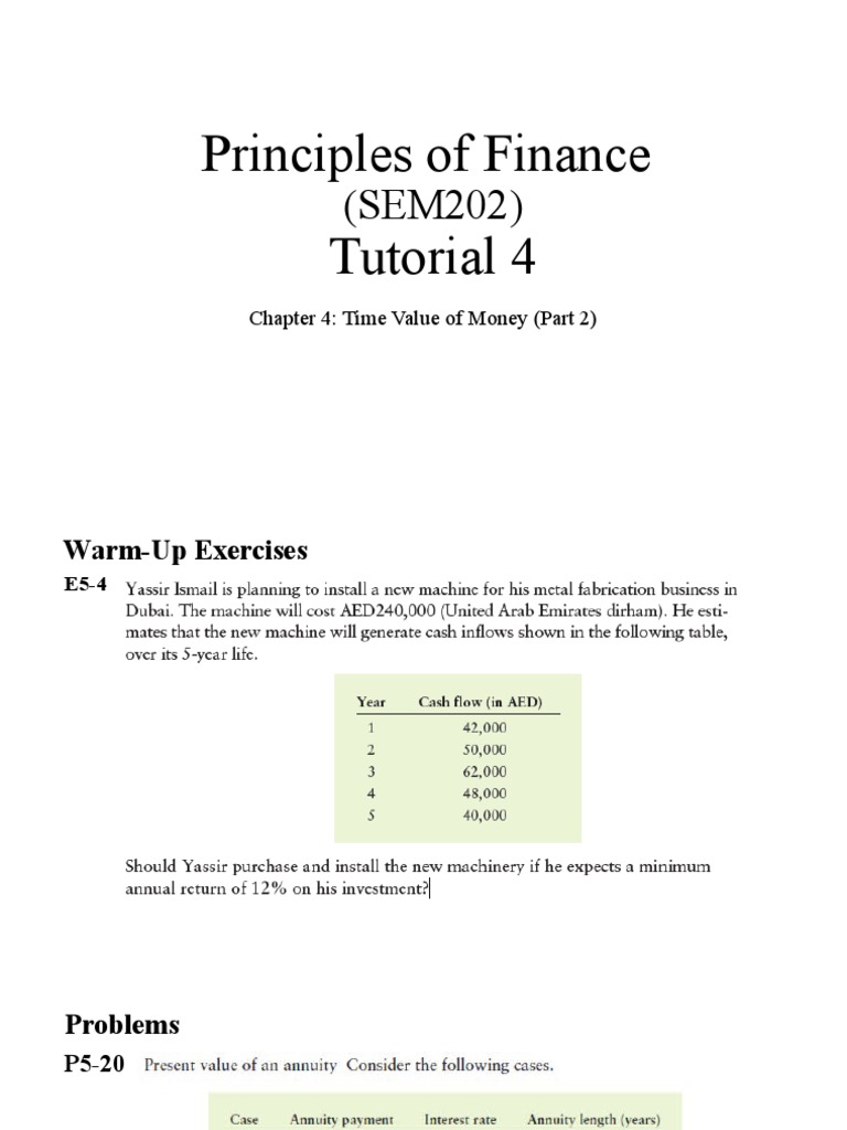 Tutorial 4 - Time Value of Money (Part 2) | PDF