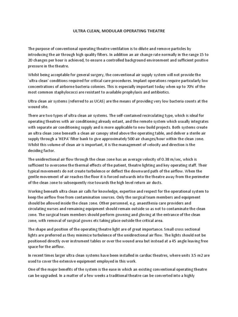 Ultra Clean OT PDF | PDF | Building Engineering | Nature