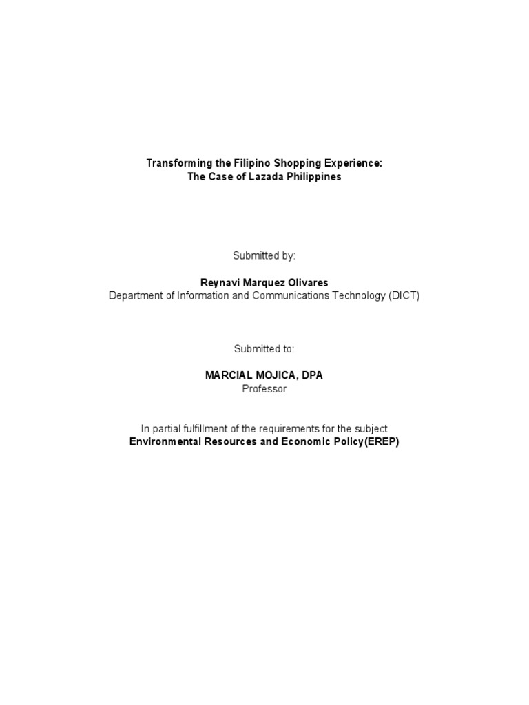 Marquez-Olivares - Lazada Case Study | PDF | E Commerce | Alibaba Group