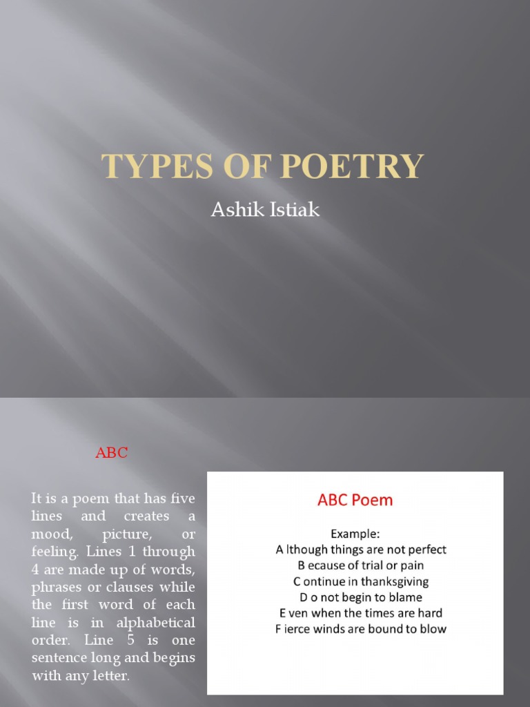 Types of English Poetry Explained | PDF | Poetry | Rhyme