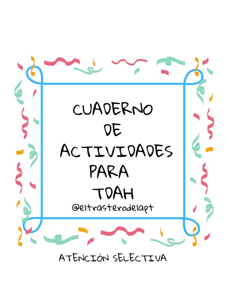 Cuaderno Actividades Tdah Pdf Animales Y Humanos Ocio