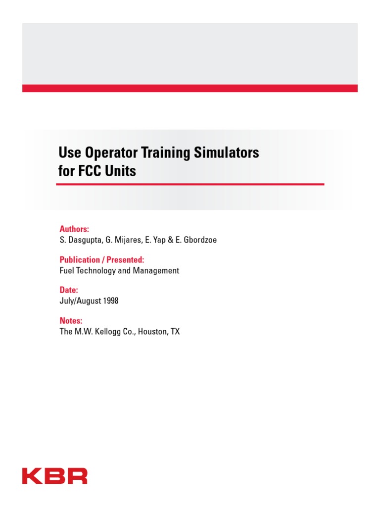 Use Operator Training Simulators For FCC Units | PDF | Cracking ...