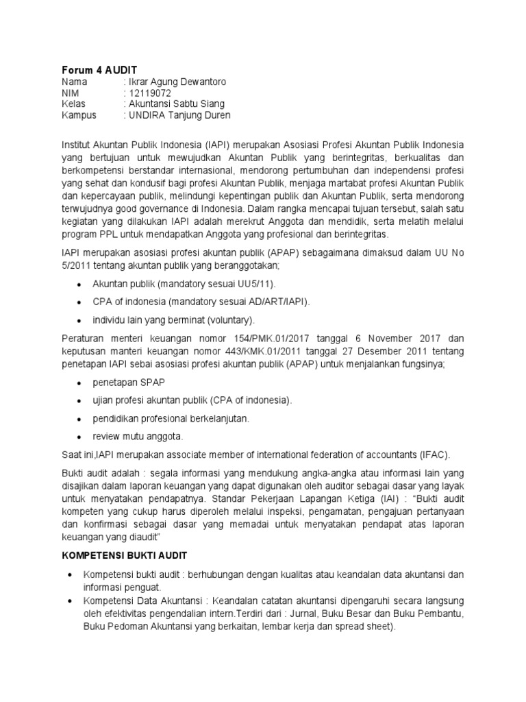IAPI dan Standar Audit di Indonesia | PDF | Karier & Perkembangan | Bisnis