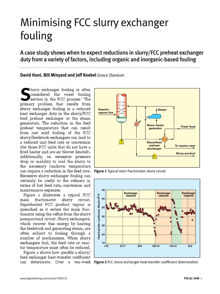 Minimising FCC Slurry Exchanger Fouling | PDF | Chemical Engineering ...