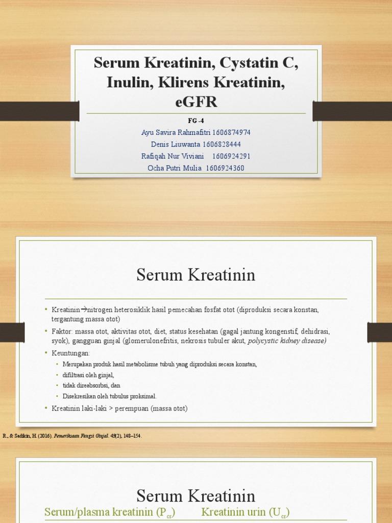 FG 4 - Evaluasi Fungsi Ginjal - Serum Kreatinin, Cystatin C, Inulin ...