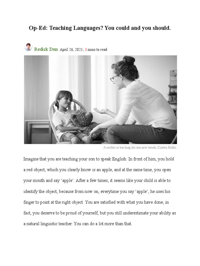 Op-Ed Article 1 | Download Free PDF | Multilingualism | Vocabulary