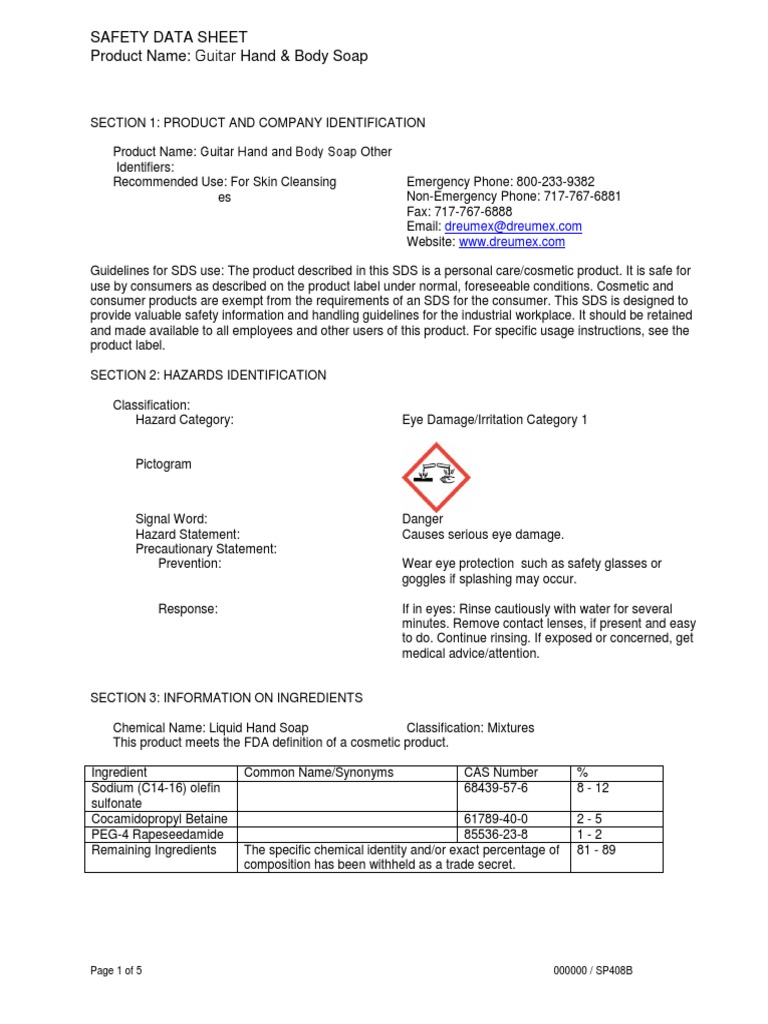 Ivory Soap MSDS Overview | PDF | Toxicity | Safety