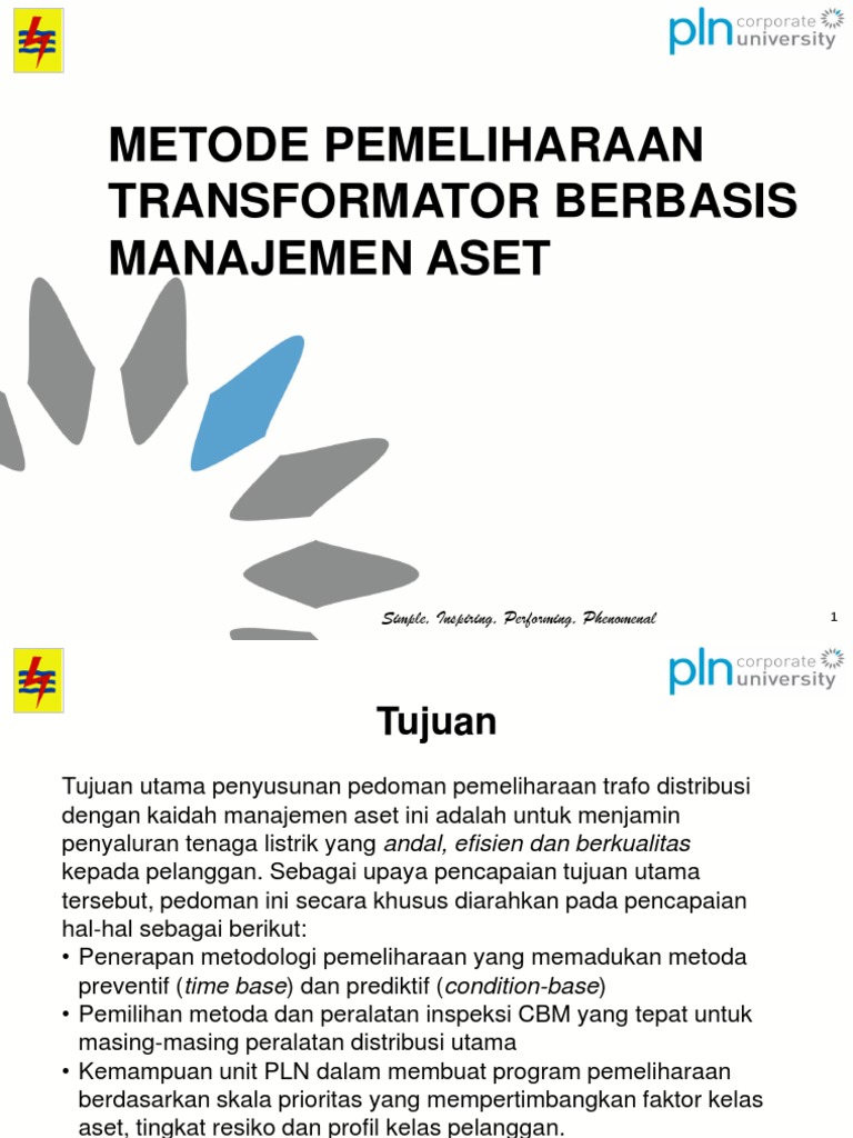 Metode Pemeliharaan Transformator Berbasis Manajemen Aset | PDF