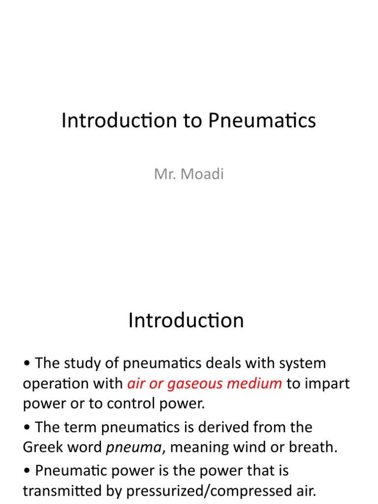 Introduction to Pneumatics: Basic Components | PDF | Piston | Pump