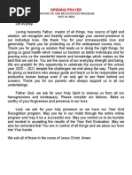 Opening Prayer for Recognition Day | PDF | Wellness