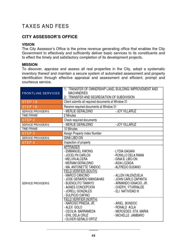 Taxes and Fees: City Assessor'S Office | PDF | Receipt | Document