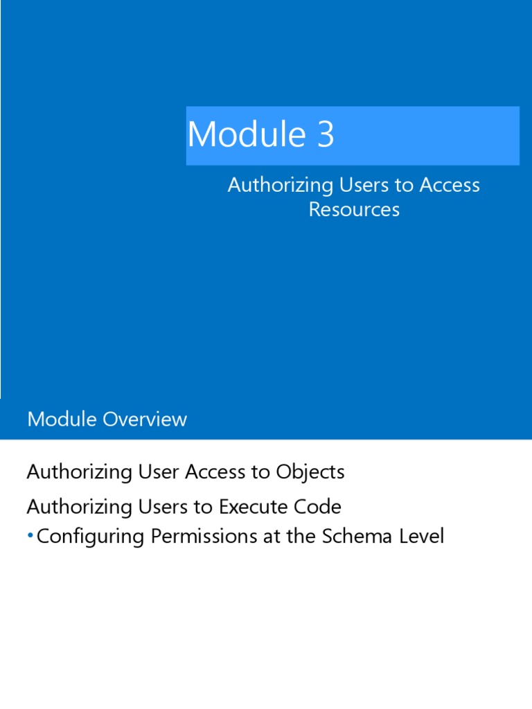 Authorizing Users To Access Resources | PDF | Databases | Microsoft Sql Server