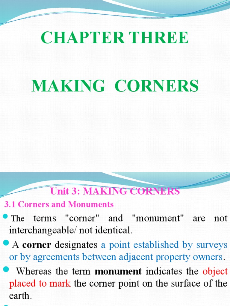 CHAP 3 Marking Corners | Download Free PDF | Surveying | Trees