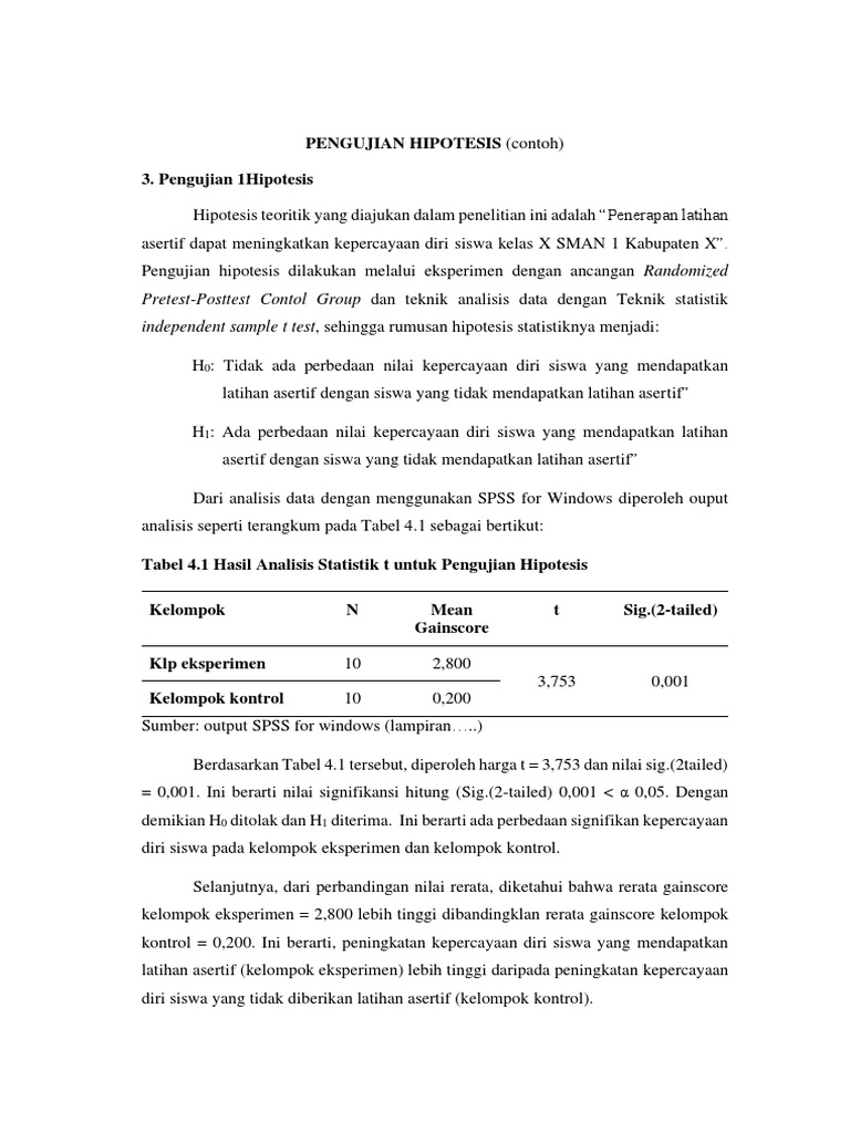 Contoh Pengujian Statistik | PDF