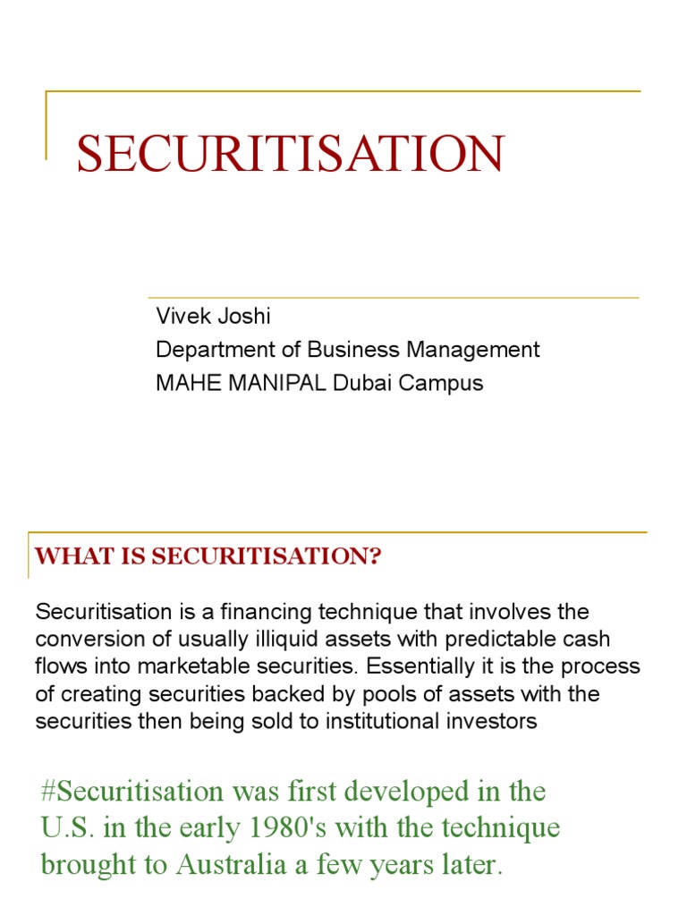 Securitisation for Finance Experts | PDF | Securitization | Asset ...