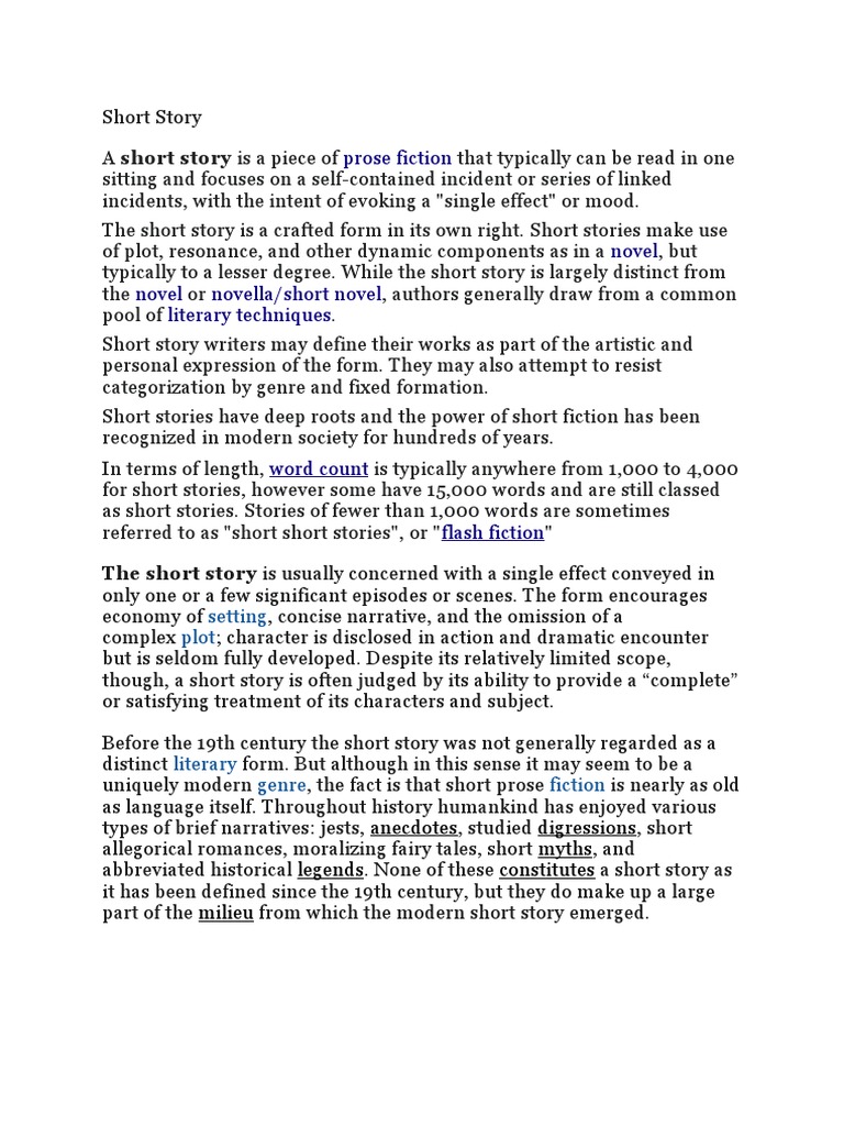 Introduction To Short Story | PDF | Short Stories | Novels