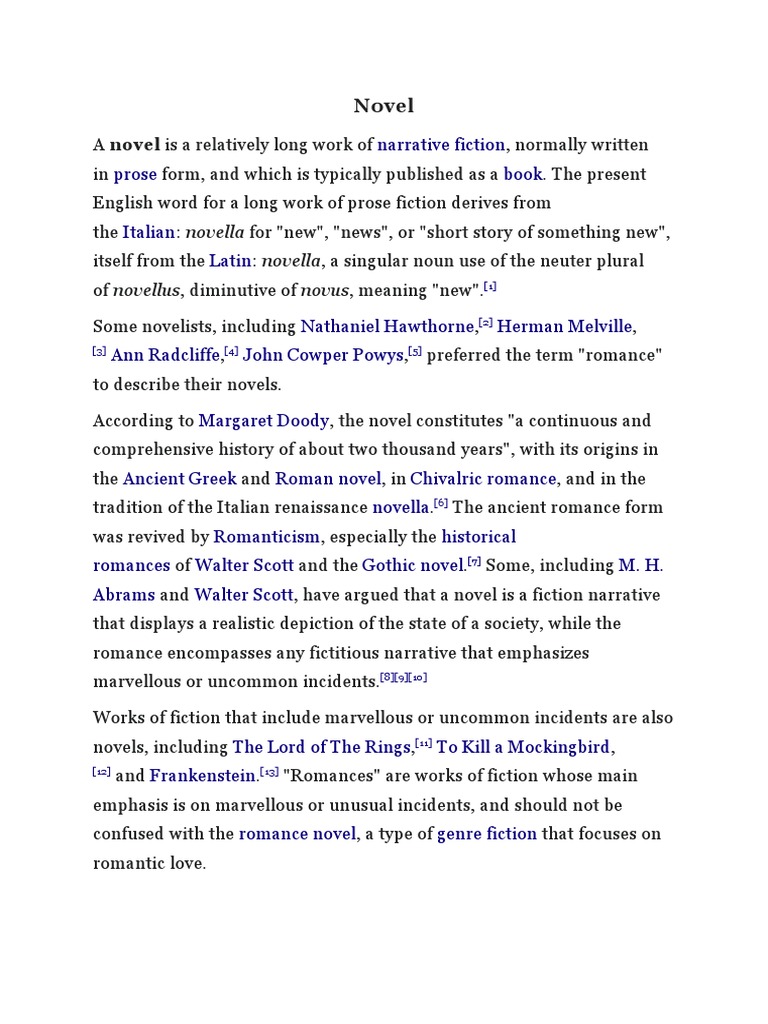 Introduction To Novel | PDF | Novels | Narration