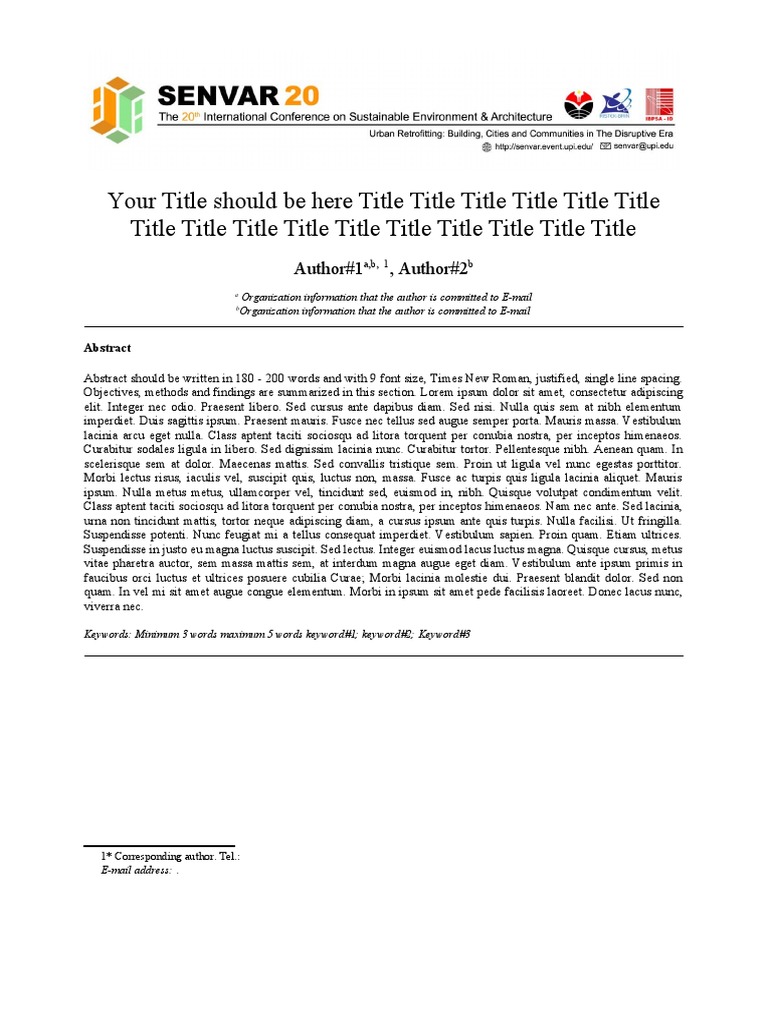 FullPaper Template SENVAR20 | PDF | Nature | Science