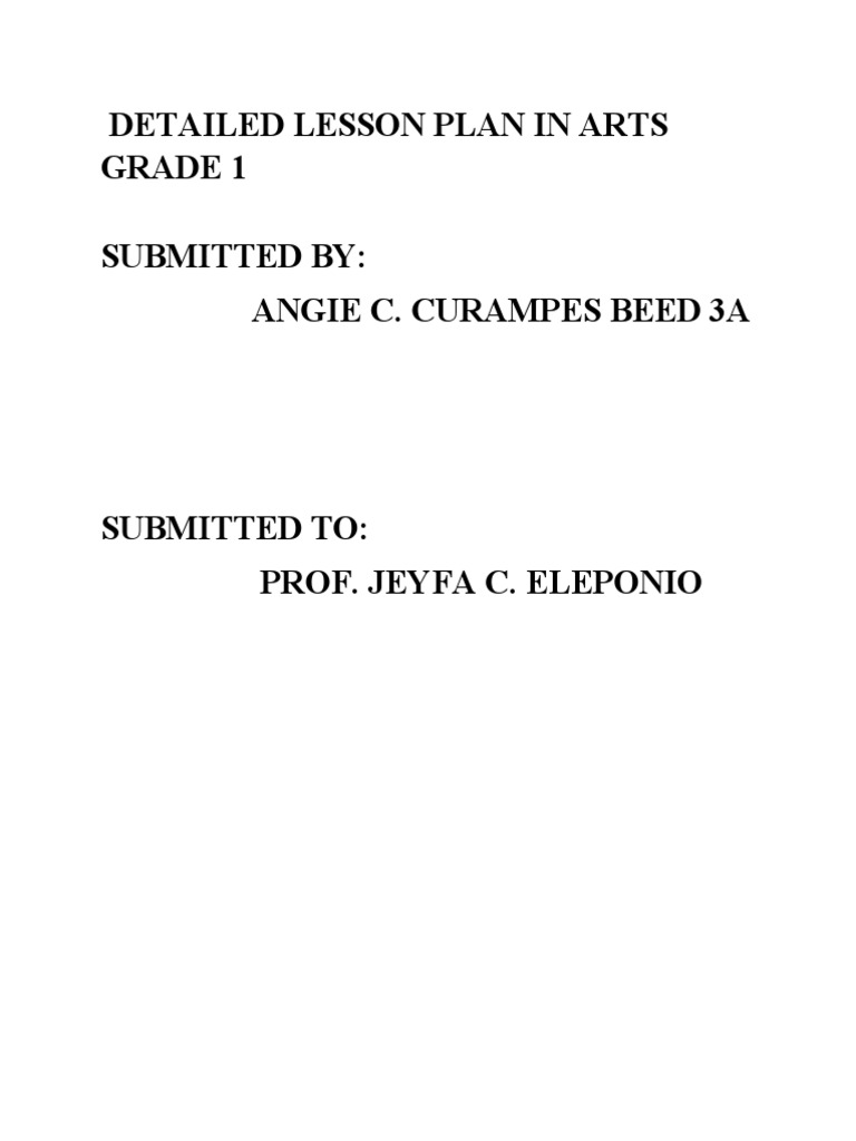 Grade 1 & 2 Arts Lesson Plans | PDF | Shape | Rectangle