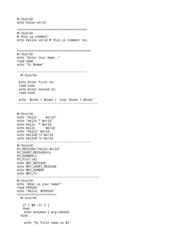 Unix Examples | PDF | System Software | Computer Programming