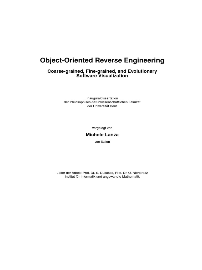 Object-Oriented Reverse Engineering | PDF | Class (Computer Programming ...