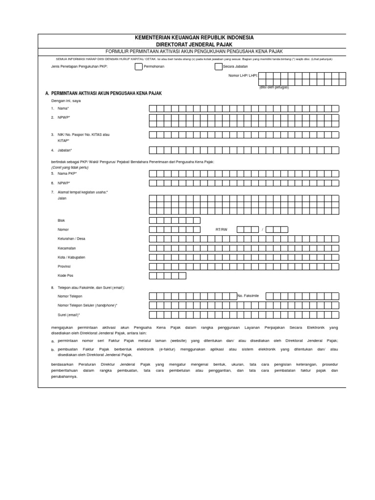 Permintaan Aktivasi Akun PKP | PDF