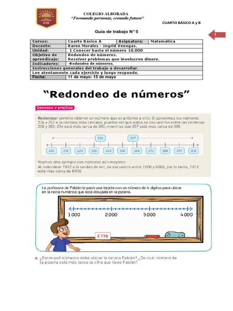 Matematica 4° Redondeo de Números | PDF | Enseñanza de matemática | Science