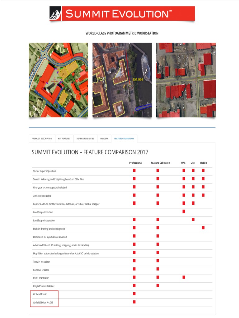 Summit Evolution - FEATURE COMPARISON | PDF | Computer Science | Software