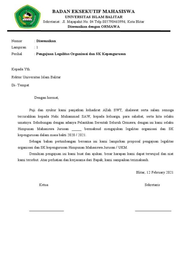 Surat Pengajuan | PDF