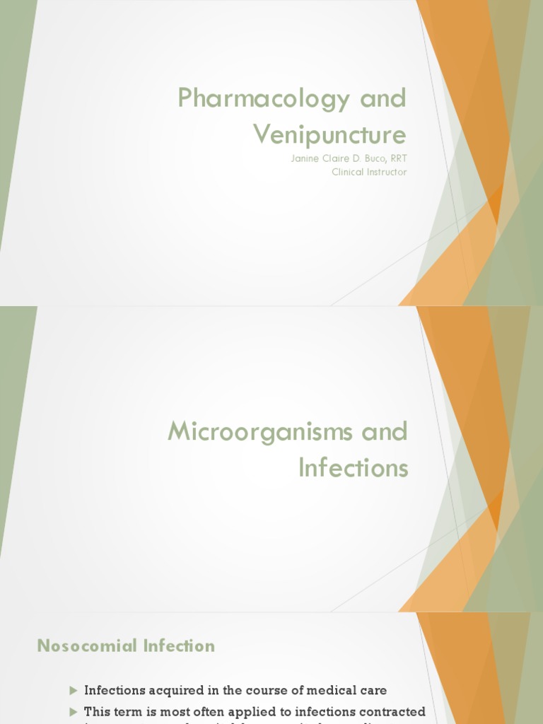Pharmacology and Venipuncture Nosocomial Infection | PDF | Transmission ...