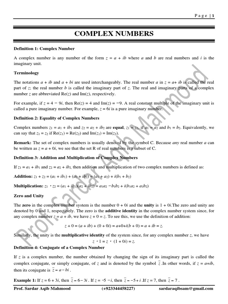 Complex Analysis Notes | PDF | Complex Number | Analytic Function
