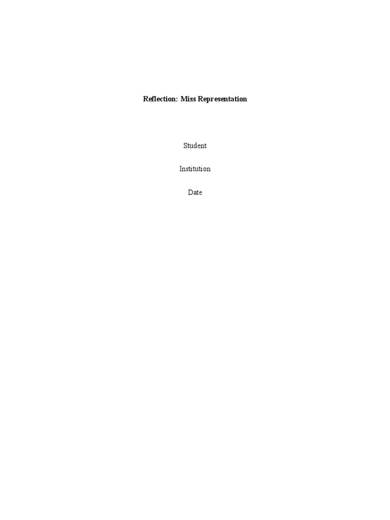Reflection Miss Representation | PDF
