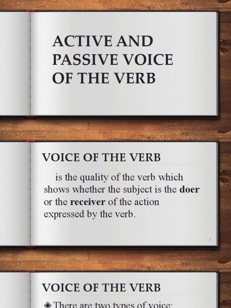 Active and Passive Voice of The Verb | PDF | Verb | Subject (Grammar)