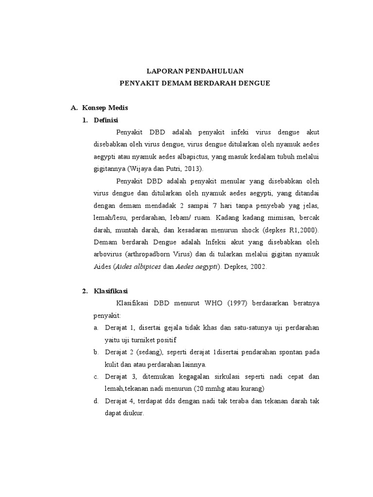 Laporan Pendahuluan DBD | PDF
